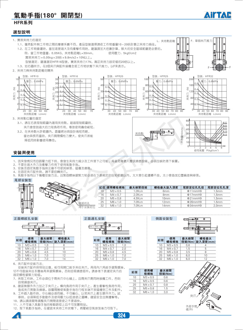AirTac亚德客手指气缸HFR10 HFR16 HFR20 HFR25 HFR32-阿里巴巴