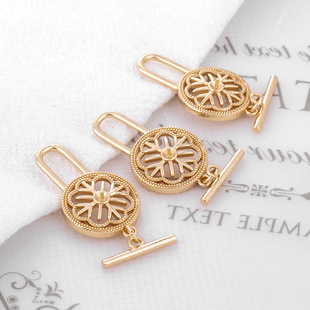 14K包金保色圆形雪花图案OT扣连接扣珍珠手链项链IQ扣diy饰品配件-阿里巴巴