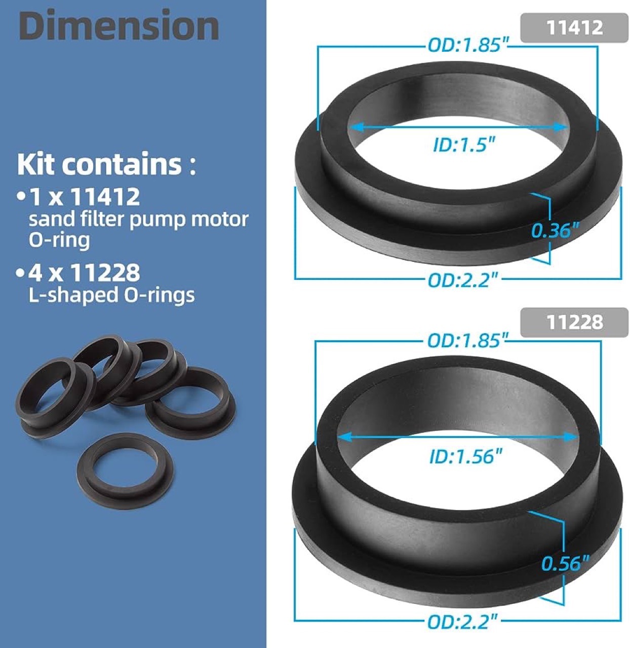 11412 L 形 O 形环垫片替换件 适用于Intex砂过滤器泵电机26323CA-阿里巴巴