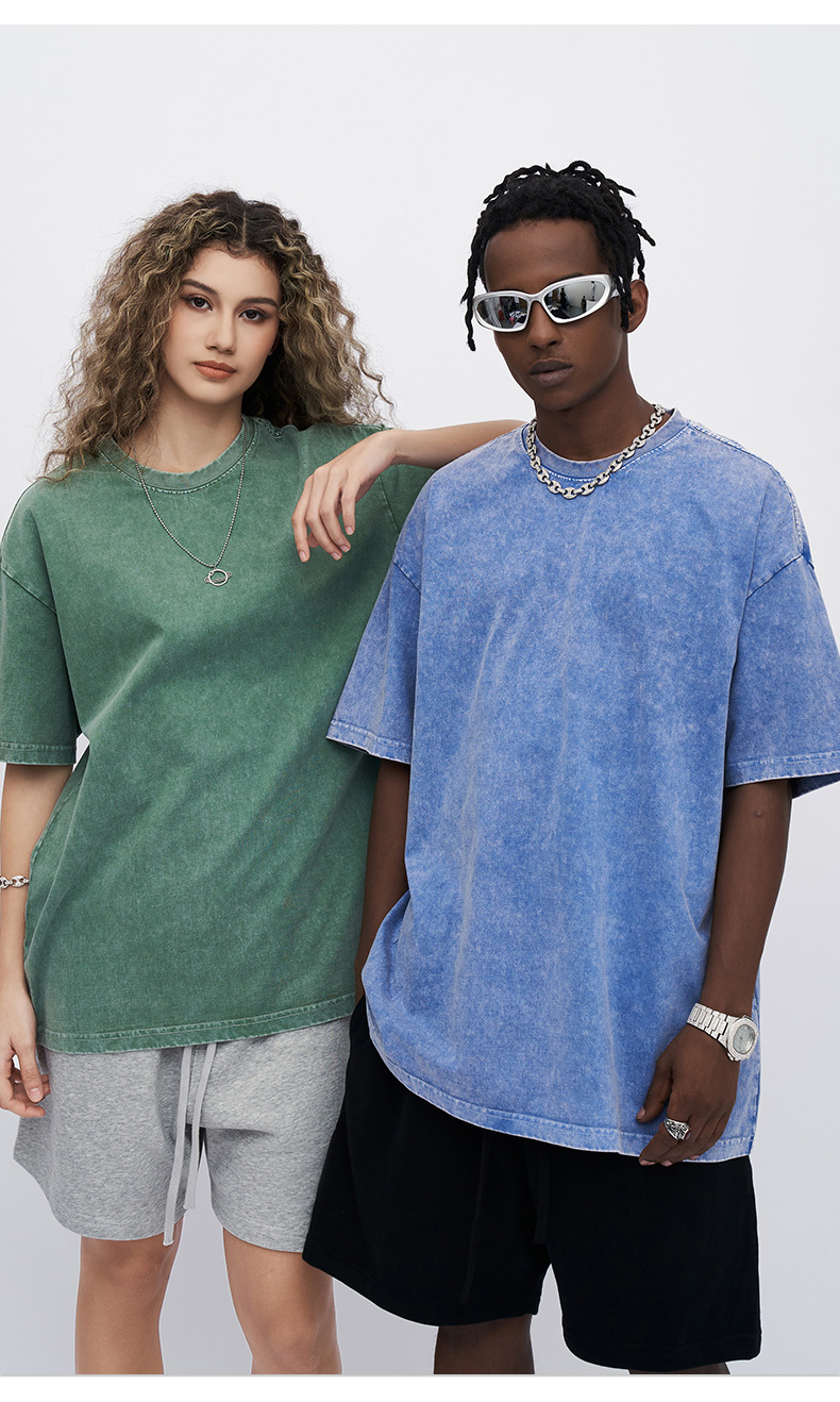 RFSD男装|巴家平替新款水洗圆领短袖美式285G重磅潮牌T恤男-阿里巴巴