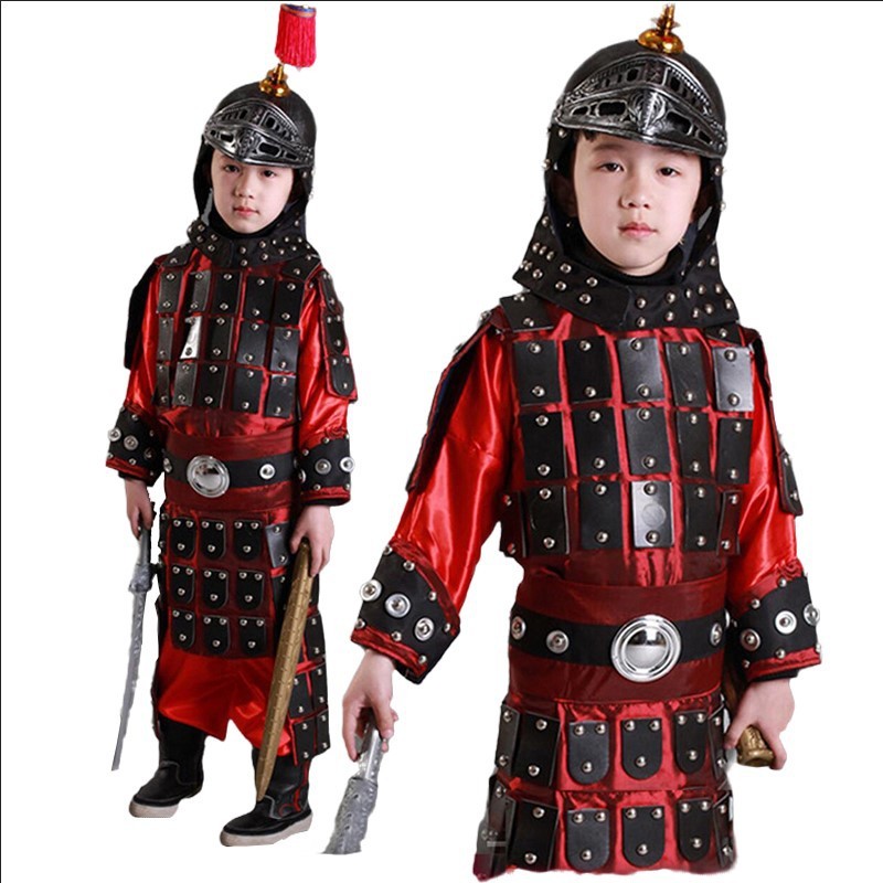 Boy Chinese ancient folk warrior swordsman cosplay costumes general ...