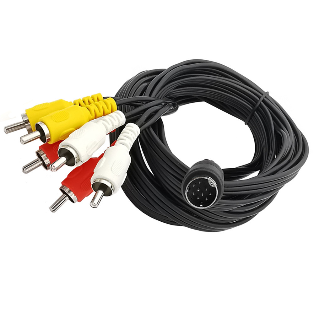 mini DIN 9pin转6RCA音视频线9 Pin Audio and Video DIN Cable-阿里巴巴