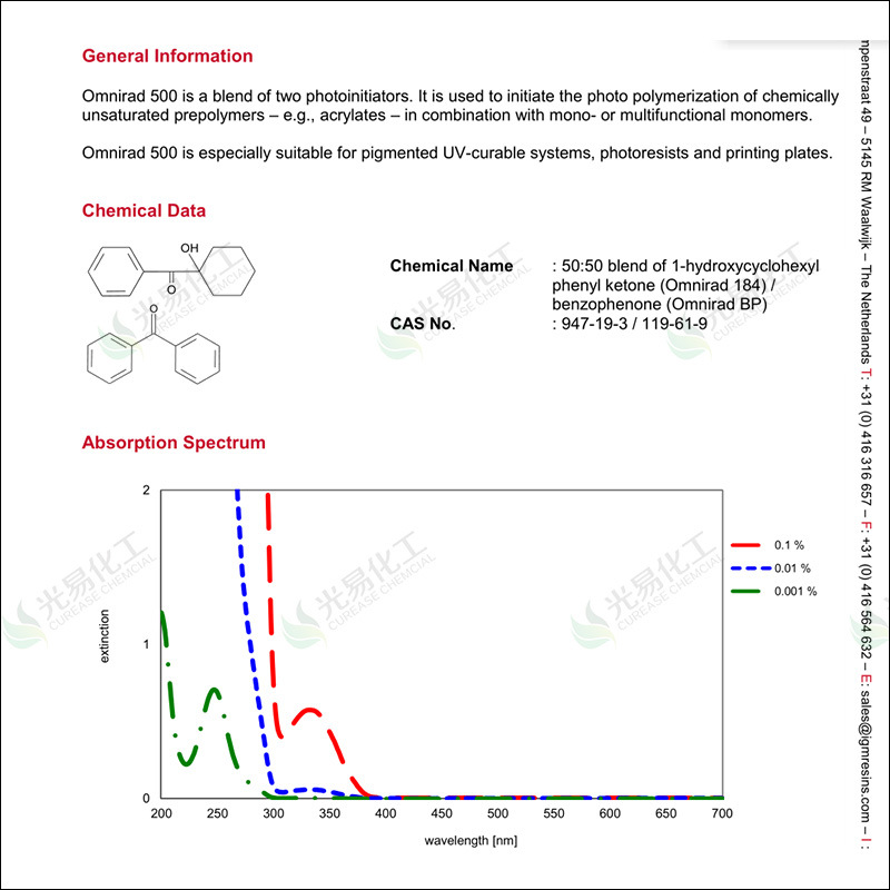 【0.1-20KG】IGM光引发剂Omnirad 500水溶性UV固化光敏剂光易样品-阿里巴巴