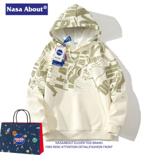 NASA美式高街运动连帽卫衣男士春秋季潮牌宽松休闲百搭长袖上衣-阿里巴巴