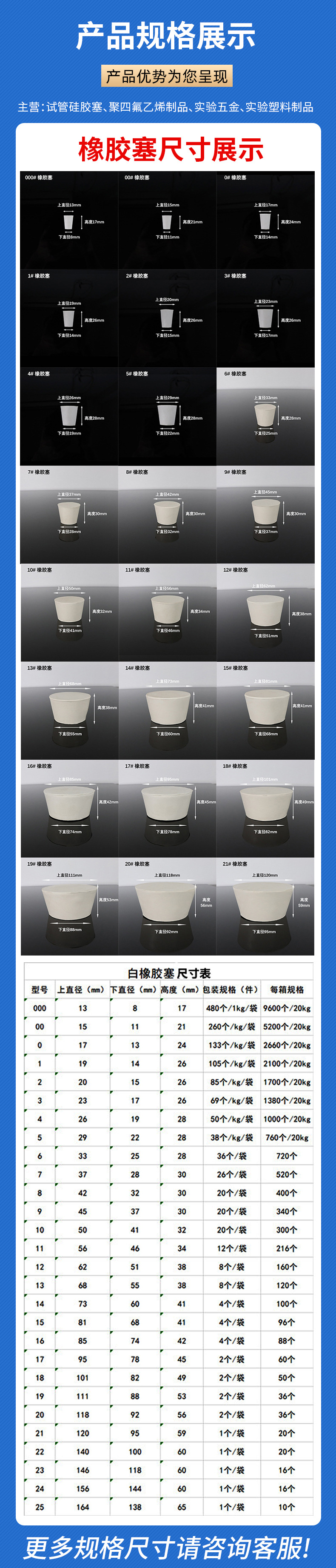 实心白橡胶塞子堵头密封防水试管塞01234567891号批发胶塞-阿里巴巴
