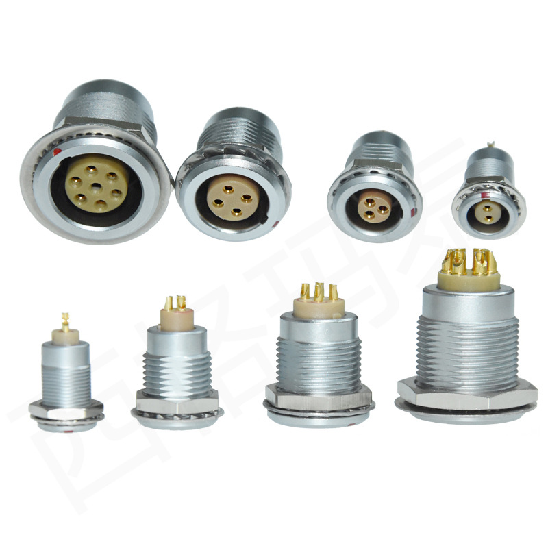 兼容LEMO雷莫连接器推拉自锁航空头插件金属B系列FGG插头EGG插座-阿里巴巴