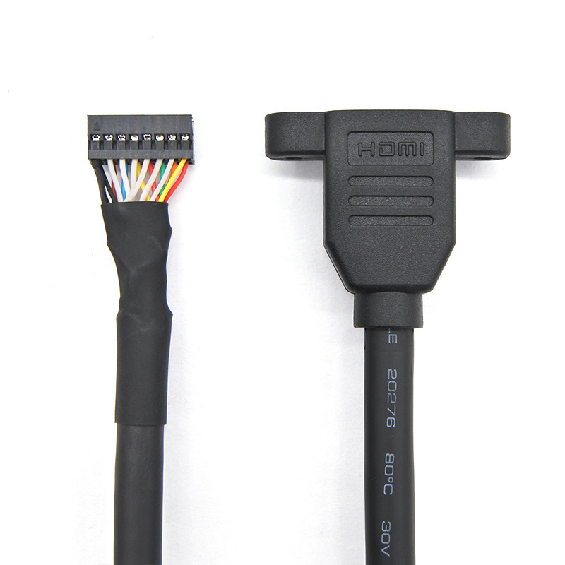 HDMI母转杜邦2x8pin端子线 hdmi母带耳朵高清数据线连接线-阿里巴巴