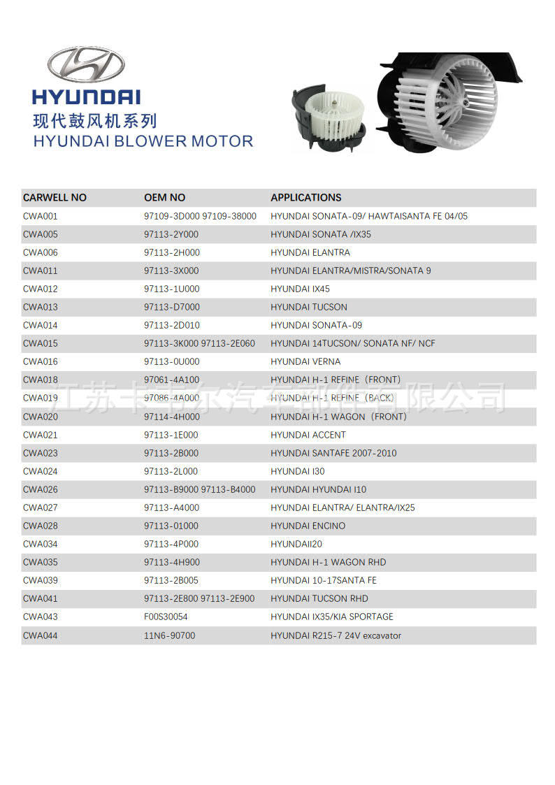 生产厂家 For H-1 WAGON FRONT RHD 97113-4H900-阿里巴巴