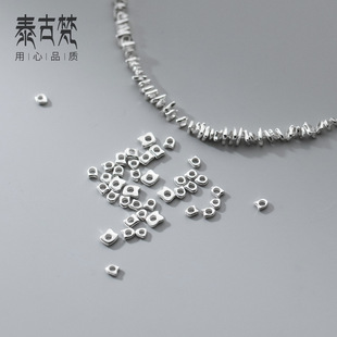 S925素银不定形手串小隔片按克异形隔珠手工DIY编绳材料配件B0002-阿里巴巴