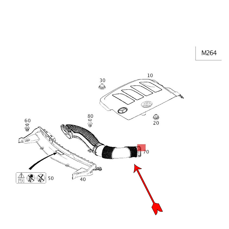适用奔驰E级CLS级E260E350GLS350塑料进气管吸入软管OE2640900500-阿里巴巴