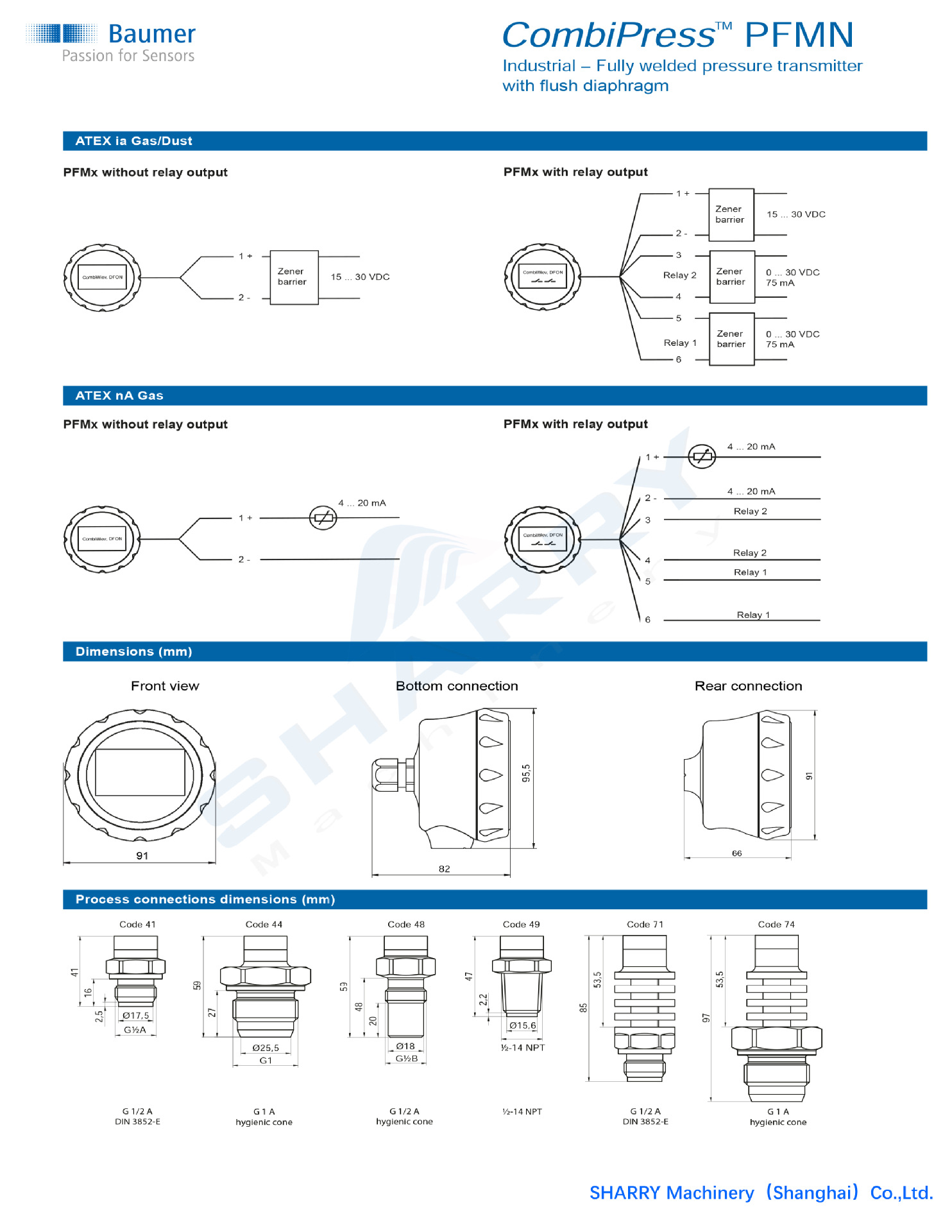 堡盟Baumer PFMN电子压力变送器高精度压力传感器-阿里巴巴