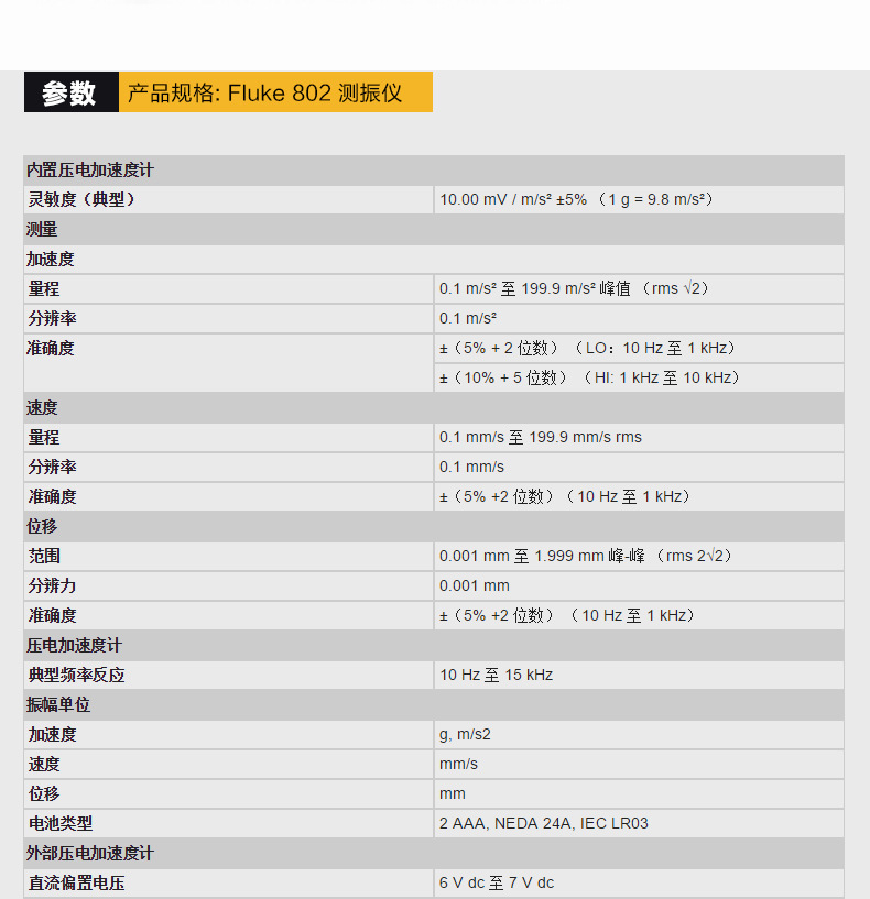 福禄克fluke振动点检仪测试仪F805 FC工业手持式高精度测振仪F805-阿里巴巴
