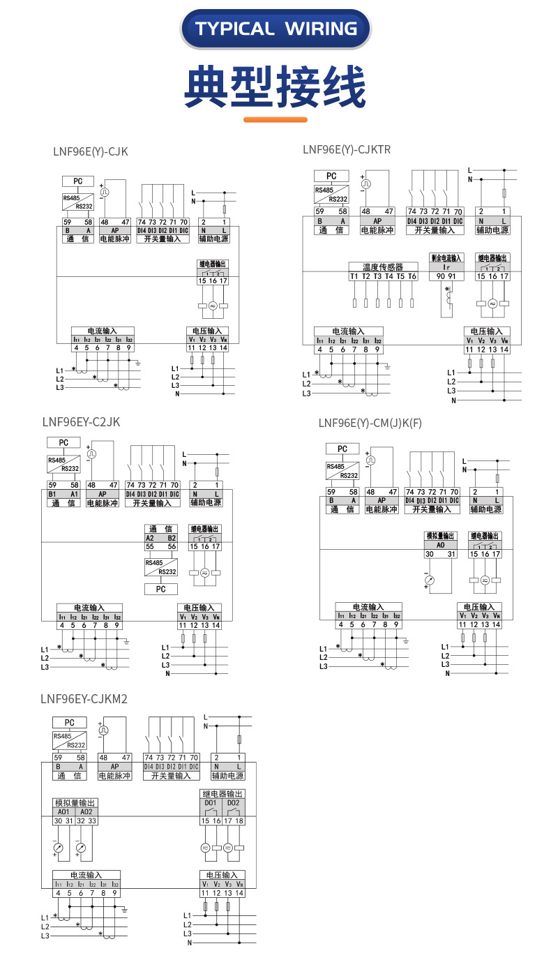 领菲linfee LNF96EY多功能智能电力仪表三相数显电压电流表-阿里巴巴