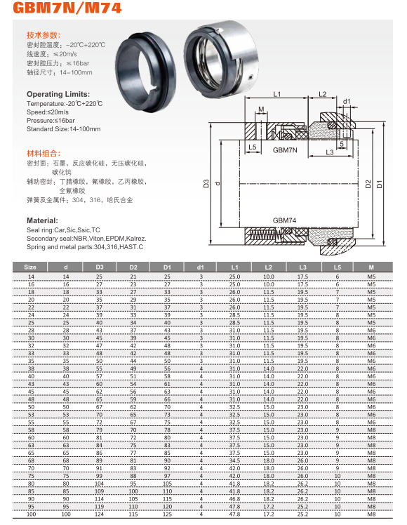 M7N机械密封 M7N-100机械密封 水泵机械密封 厂家直供 质保价优-阿里巴巴