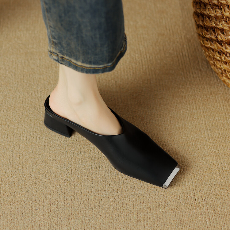 CHIKO Shay Square Toe Block Heels Clogs/Mules Shoes