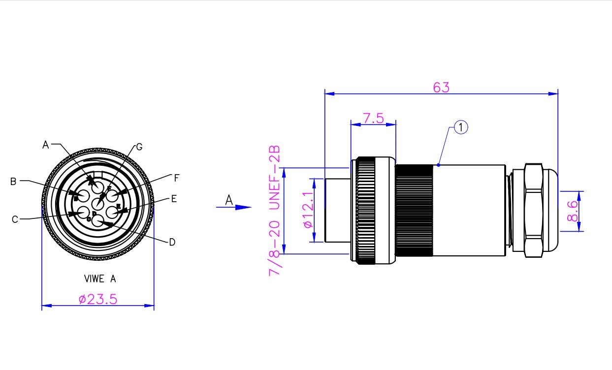 7芯金属比例阀伺服阀航空插头MOOG力士乐ITT派克连接器-阿里巴巴