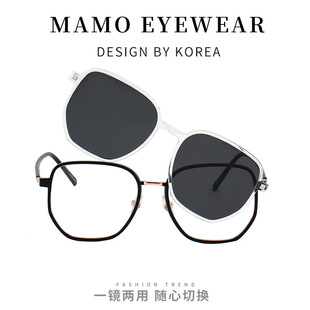 TP1006时尚偏光套镜男女金胶混合眼镜框遮阳太阳镜防晒墨镜可配镜-阿里巴巴