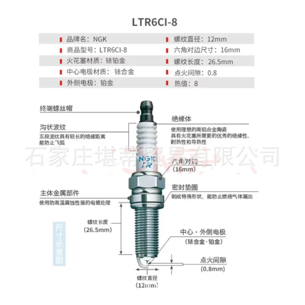 Ngk铱铂金火花塞ltr6ci 8 97177适用福特探险者f 150林肯领航员 阿里巴巴 7941