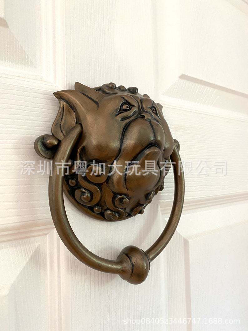 Door Knockers 独立站爆款 龙脸门把手壁挂树脂工艺品 迷宫门环-阿里巴巴
