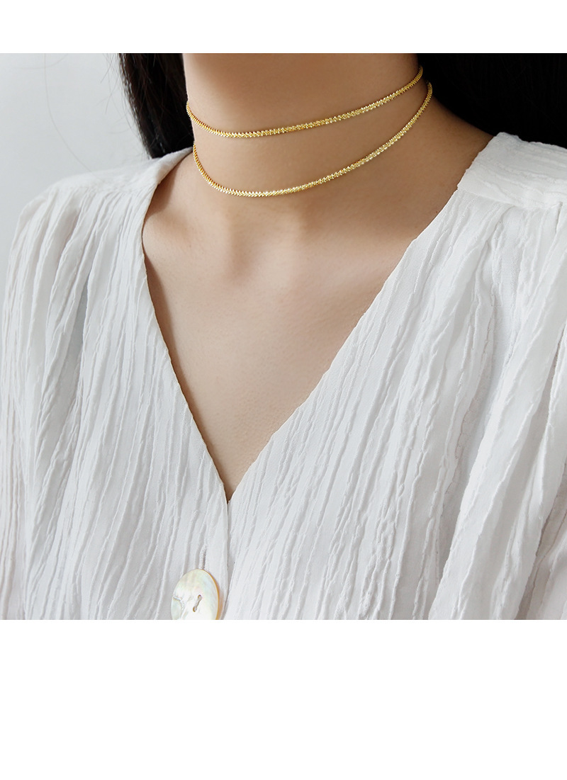 XA353韩版S925纯银项链INS满天星菜花项链锁骨颈链气质百搭银链饰-阿里巴巴