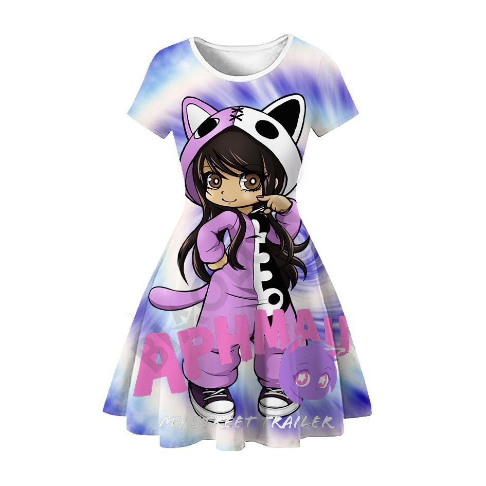 2023跨境新品 APHAUM 时尚潮流舒适印花连衣裙童装裙子一件代发-阿里巴巴