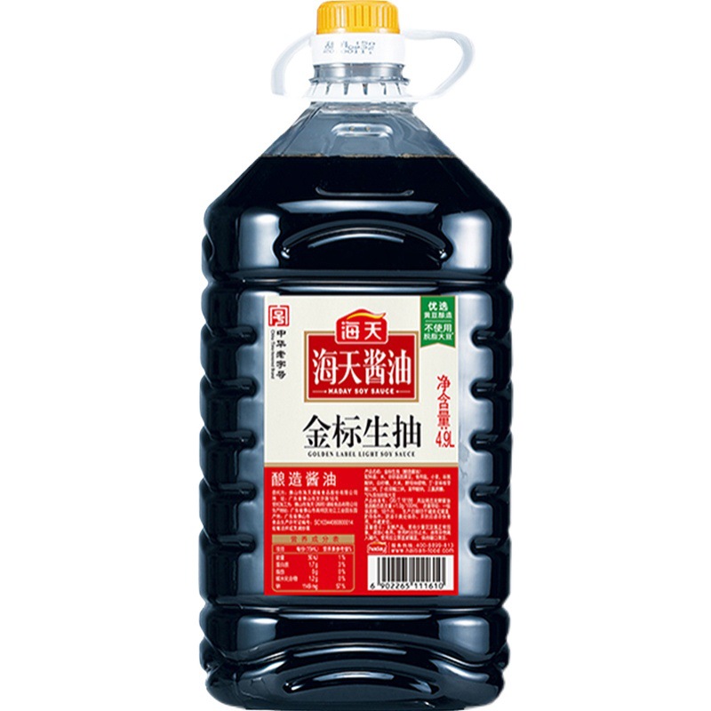 海天金标生抽酱油4.9L商用大桶装酿造酱油炒菜凉拌蒸鱼豉油酱汁-阿里巴巴