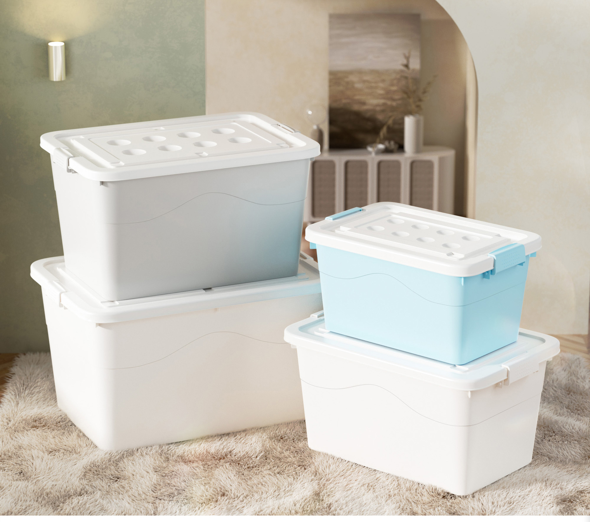 加工定制塑料收纳箱家用衣服杂物收纳玩具书本整理箱储物箱收纳盒-阿里巴巴