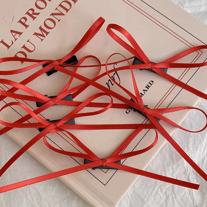 3mm超细小蝴蝶发夹边夹丝带发夹ins芭蕾风编发发夹刘海夹纯欲风发-阿里巴巴