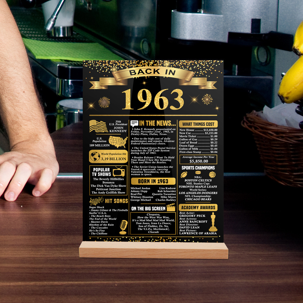 BT105-109 立体亚克力1958-1978男女生日海报摆台45-65岁纪念派对-阿里巴巴