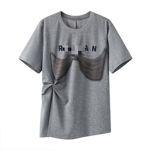 现货2025夏季新款宽松休闲字母印花不规则短袖T恤上衣 74.3240320-阿里巴巴