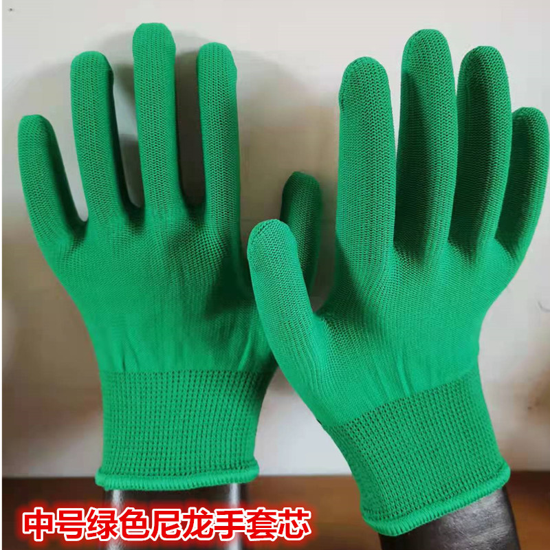 Green Thirteen Needle Nylon Gloves Core Electronics Factory Food ...