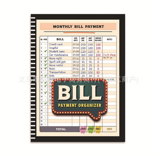 亚马逊热卖 Bill Tracker Notebook账单笔记本省钱记录本现货-阿里巴巴