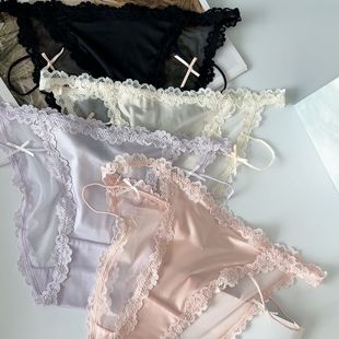 8774B爆品日系拼接网纱内裤少女青春包臀诱惑中腰无痕性感三角裤-阿里巴巴