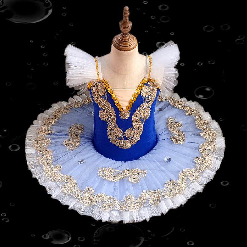 Children girls baby blue yellow pink ballet dance dress tutu skirt ...