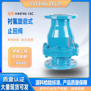 H44F46-16C 衬氟旋启式止回阀 耐酸碱耐腐蚀 全衬氟单向阀 现货-阿里巴巴