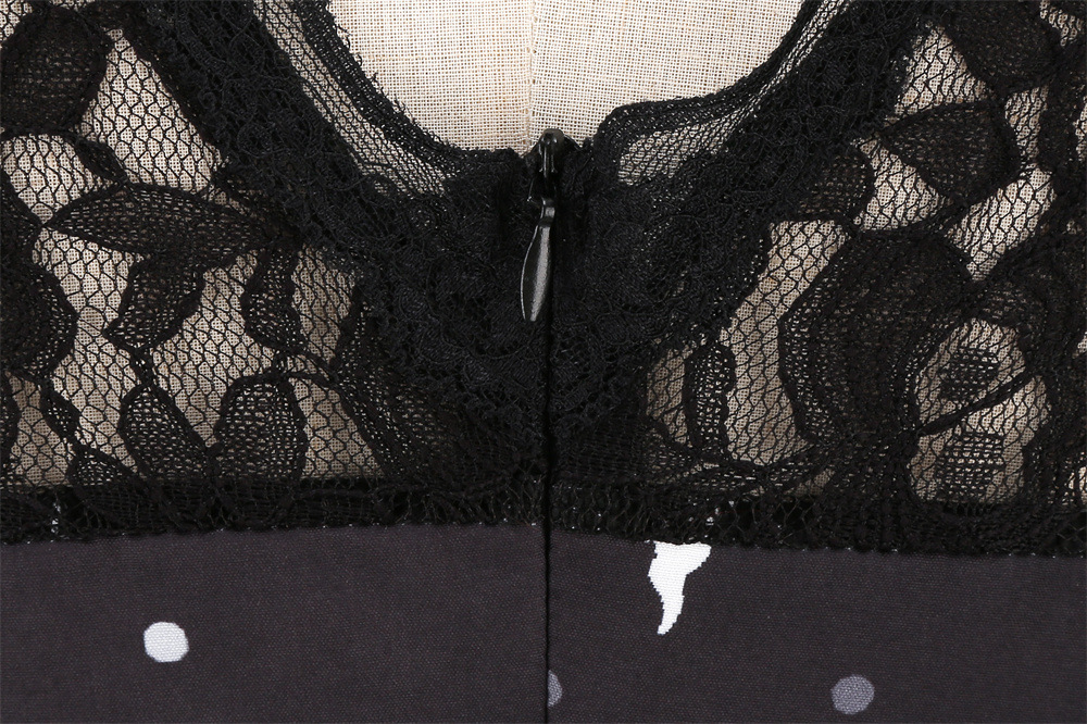 Halloween Women's Lace Prom Dress Elegant Horror Vintage Dress