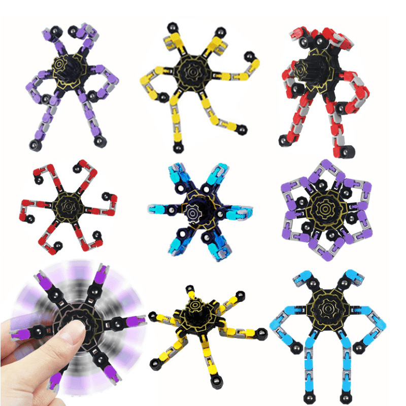 15pcs Color Deformable Fingertip Gyro Toys Chain Fidget-阿里巴巴