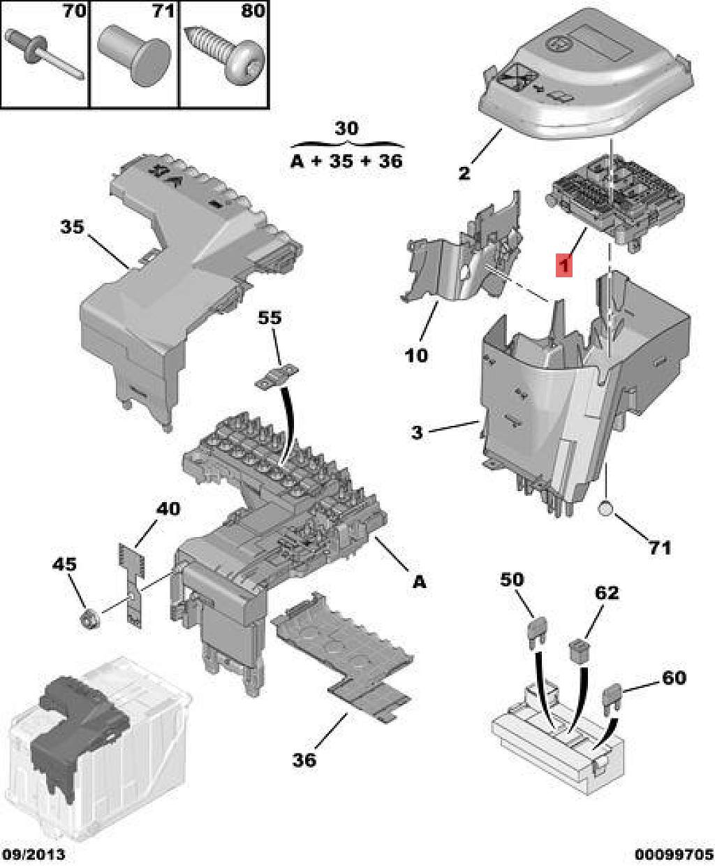 适用雪铁龙DS4 DS5 C4L C4 BSM保险丝盒 9807428080 AB2-阿里巴巴