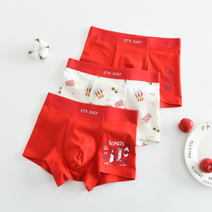 ETX JUST男童内裤a类棉60支7A抗菌内裆无痕平角裤儿童红内裤-阿里巴巴