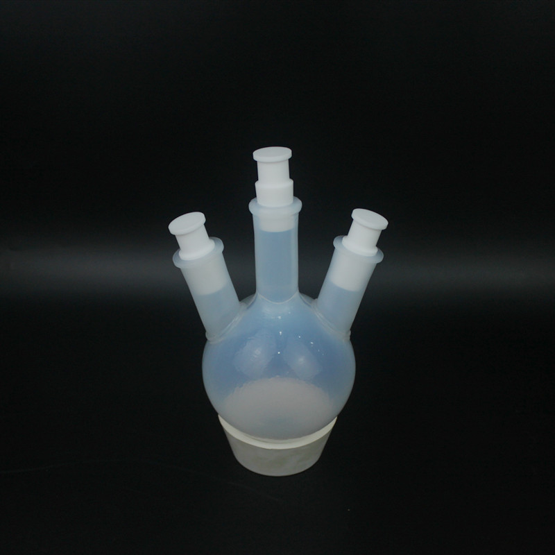 特氟龙塑料三口烧瓶PFA透明聚四乙烯蒸馏反应瓶250ml500ml1L-阿里巴巴