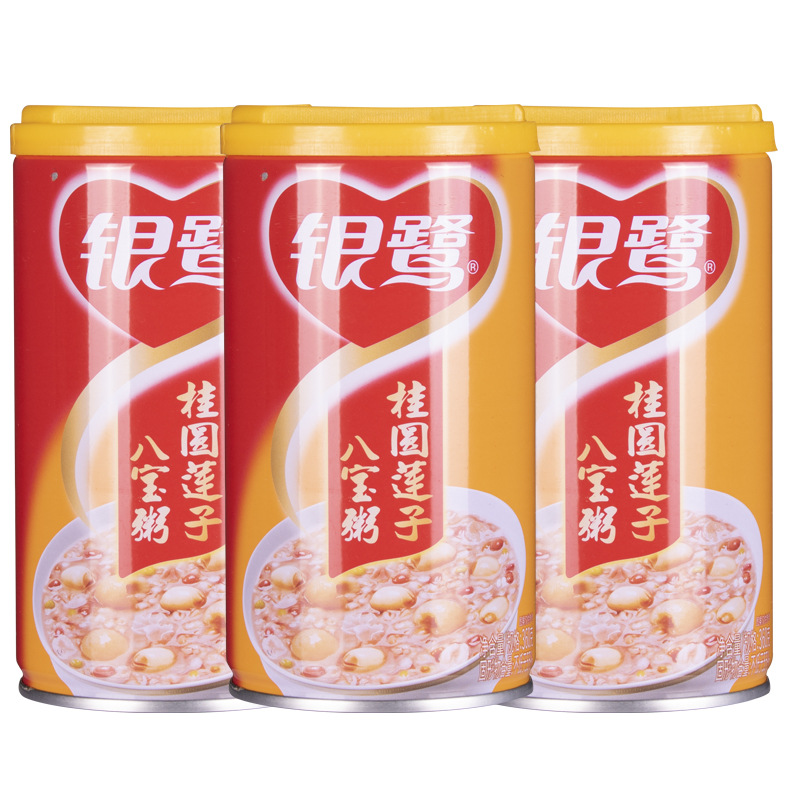 银鹭八宝粥桂圆莲子八宝粥12罐整箱即食速食粥早餐粥-阿里巴巴