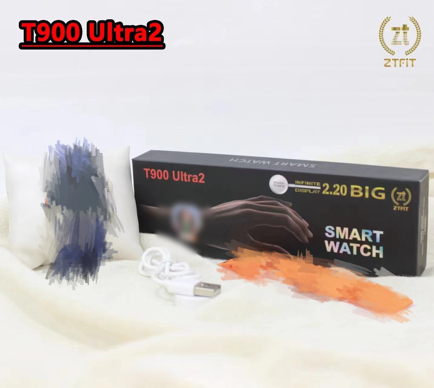 华强北新款watch9运动手表ZTfit手势接通电话T900 ultra2智能手表-阿里巴巴