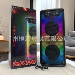 厂家KTS批发 KTS-1712 户外便携式火焰灯双4寸蓝牙音箱户外广场舞-阿里巴巴