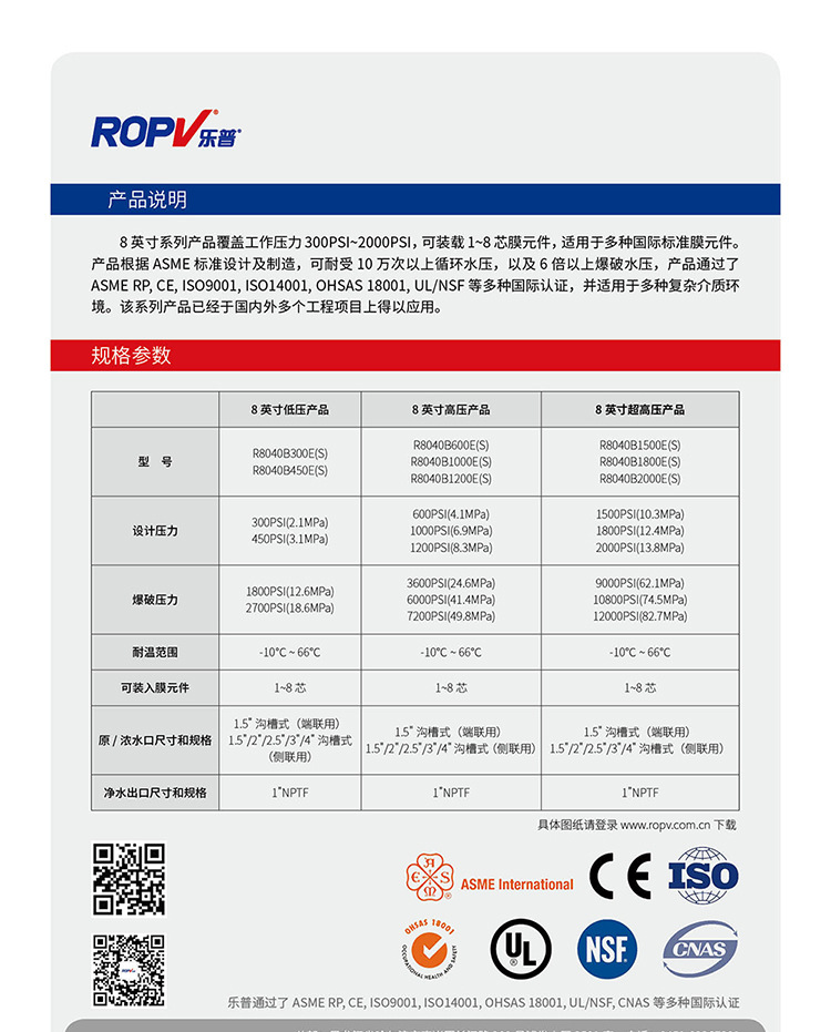 乐普ROPV玻璃钢膜壳8040纯水反渗透膜壳水处理RO反渗透玻璃钢膜壳-阿里巴巴