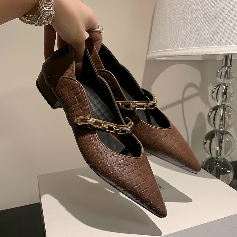 CHIKO Gizela Pointy Toe Block Heels Mary Jane Shoes