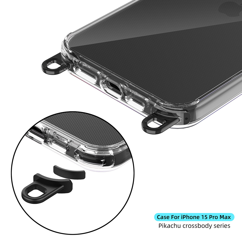 拿样专享 新款可拆卸挂绳手机壳适用苹果iPhone15透明壳pc+tpu-阿里巴巴