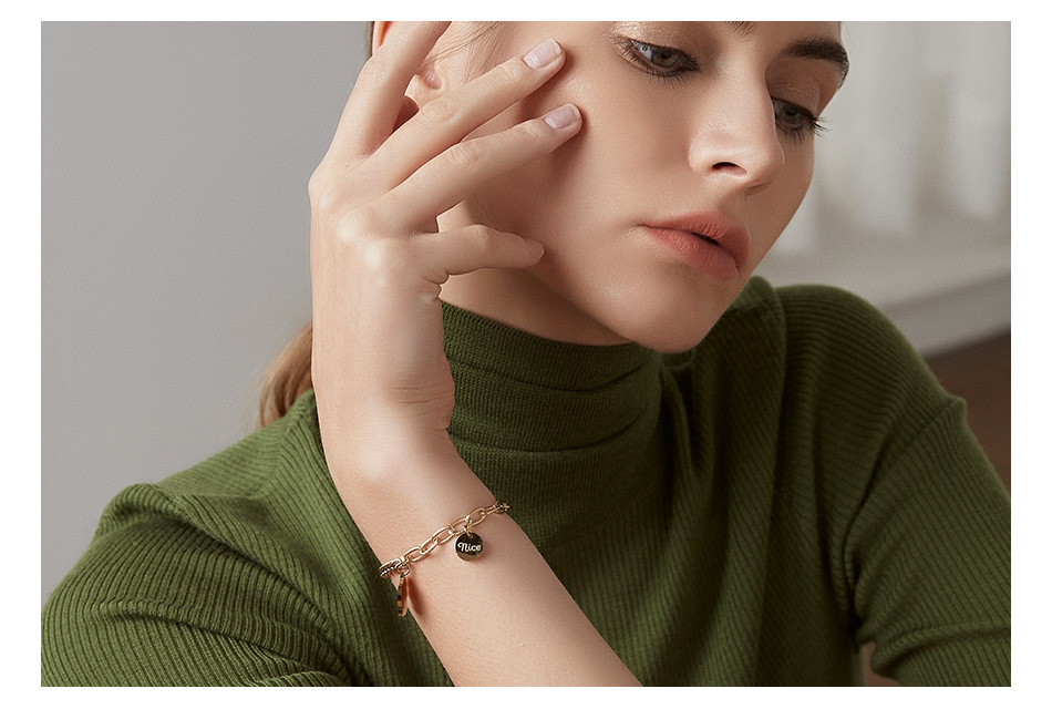 天米 不锈钢配件手链 钛钢金属链条设计感吊牌手链高保色手链配饰-阿里巴巴