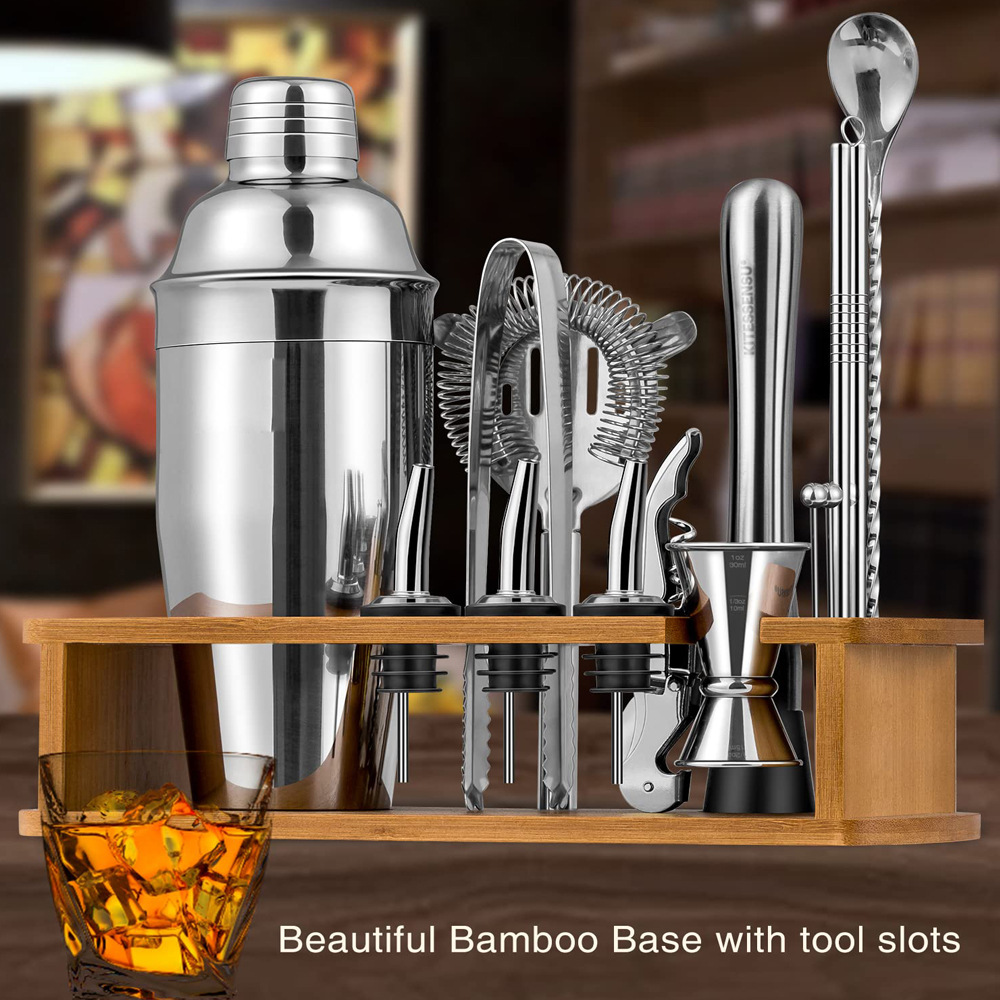 调酒器套装17件雪克师杯全套家用手摇不锈钢壶专业鸡尾酒调酒器具-阿里巴巴