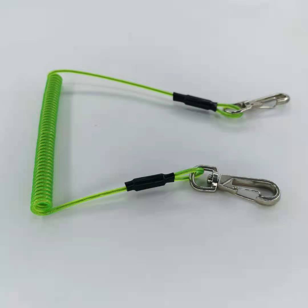 厂家直供透明黄色不锈钢 挂钩弹簧钢丝绳 潜水防丢工具伸缩钢丝绳-阿里巴巴