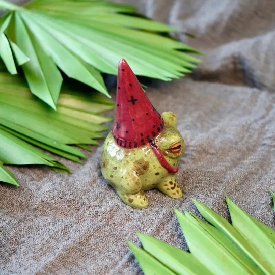 跨境Little Wizards Frog Ornaments创意花园庭院装饰尖帽小青蛙-阿里巴巴